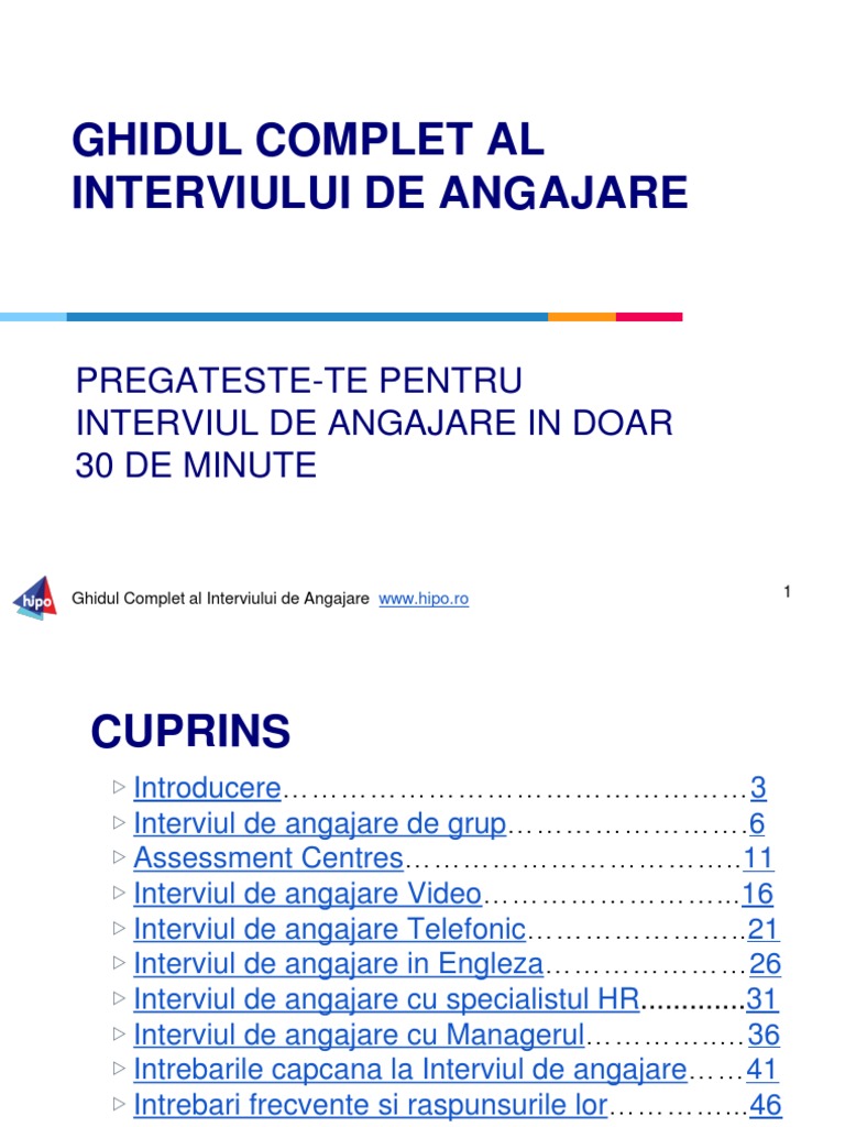Ghid Complet de Interviuri