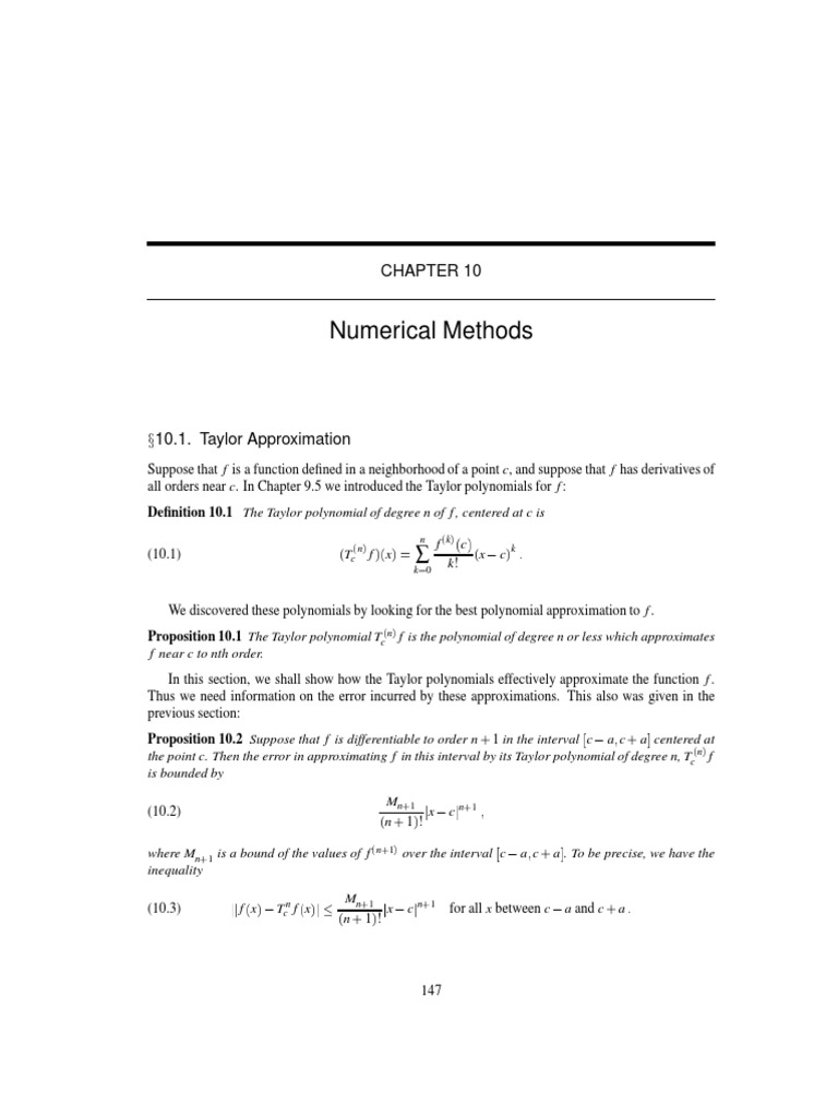 CHAPTER 10 Numerical Methods PDF | PDF | Tangent | Integral