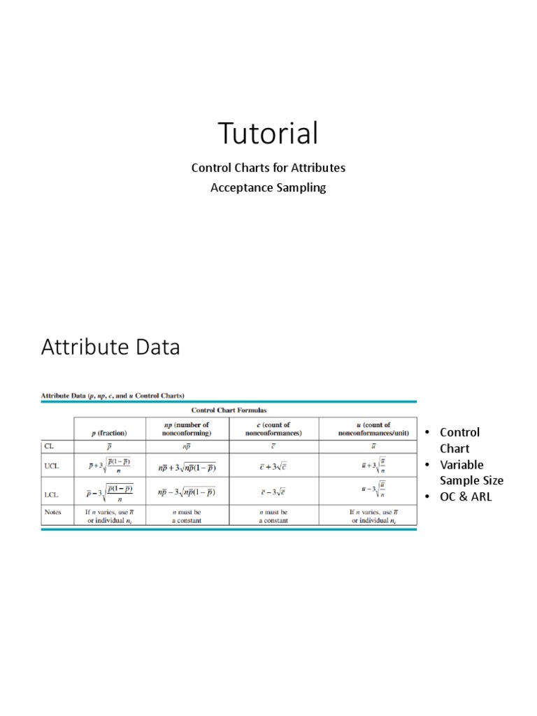 Tutorial: Control Charts For Attributes Acceptance Sampling | PDF