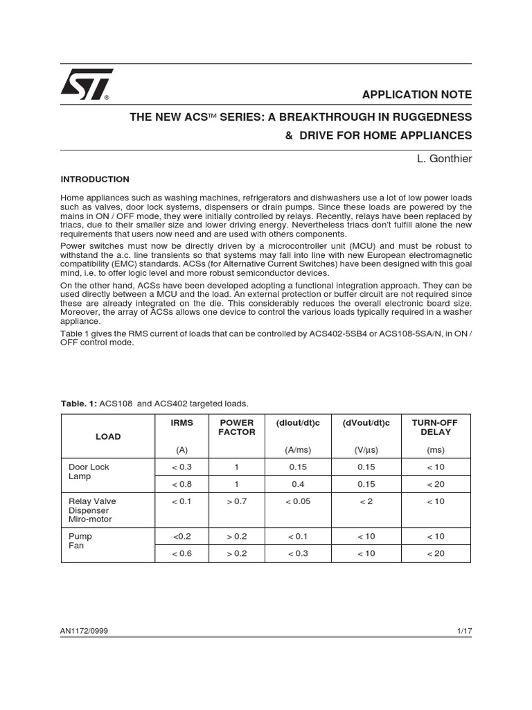 ACS Switch Application Note PDF | PDF | Capacitor | Field Effect Transistor