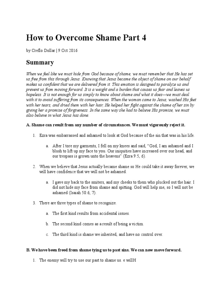 How To Overcome Shame Part 4 | PDF