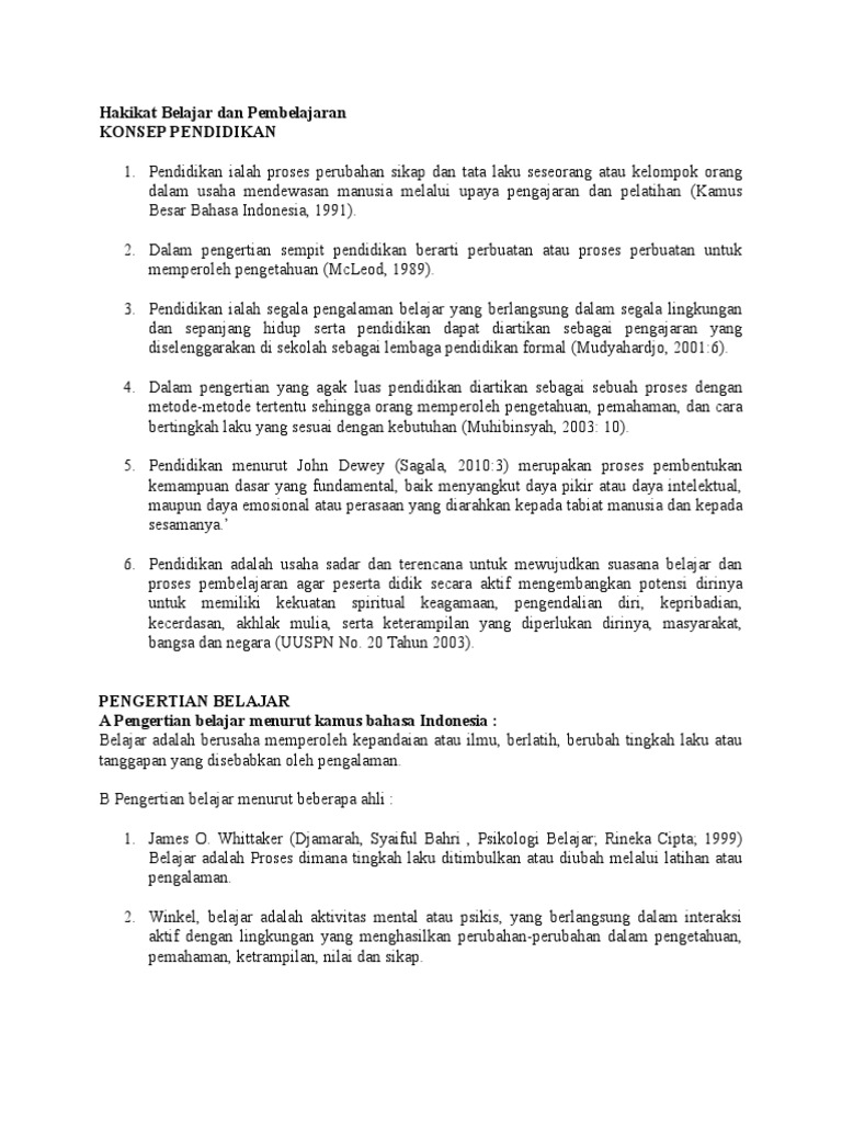 Hakikat Belajar Dan Pembelajaran | PDF | Karier & Perkembangan | Kesehatan Holistik