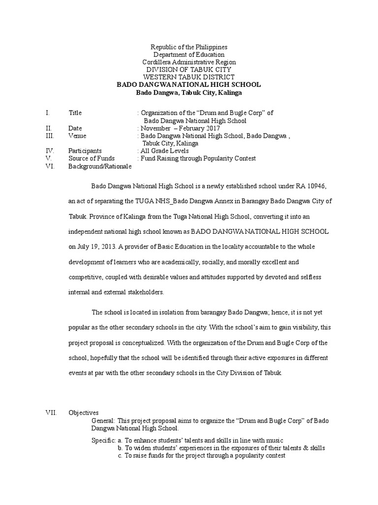 Igp Project Proposal | Secondary School | Business