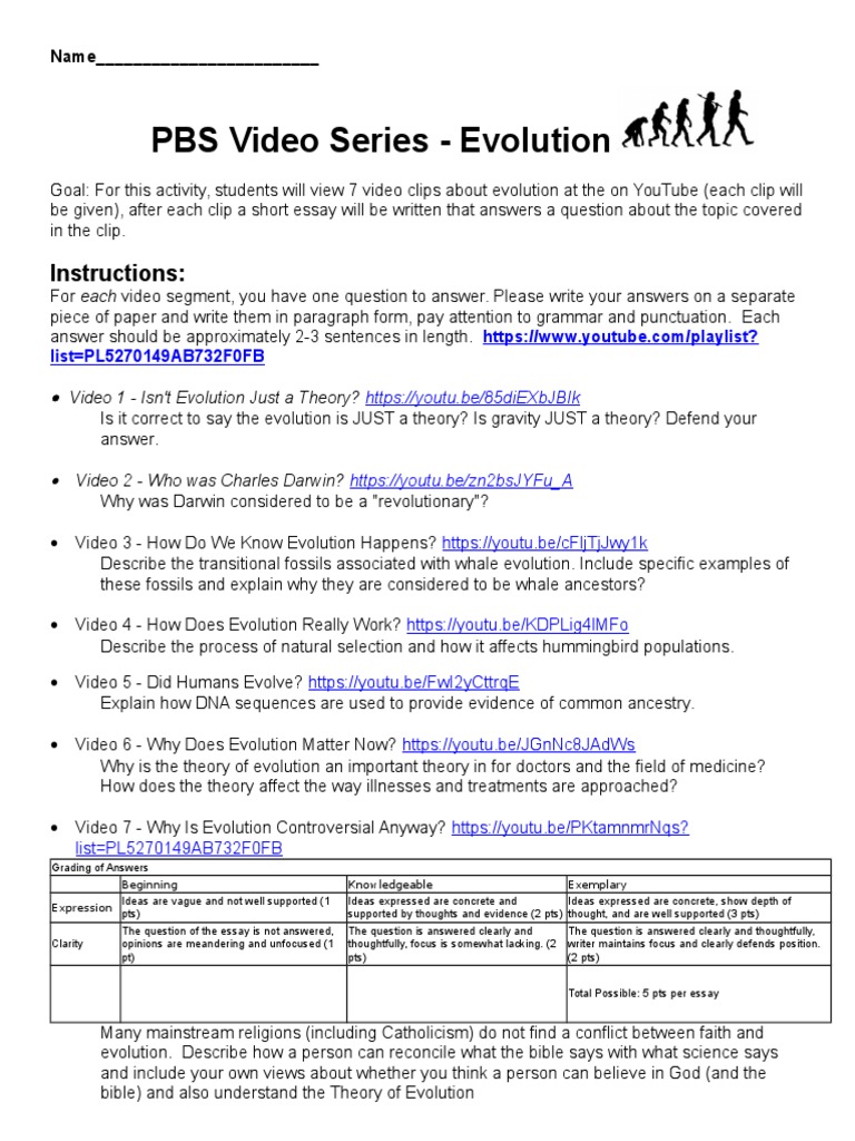Pbs Evolution Videos | PDF | Evolution | Charles Darwin
