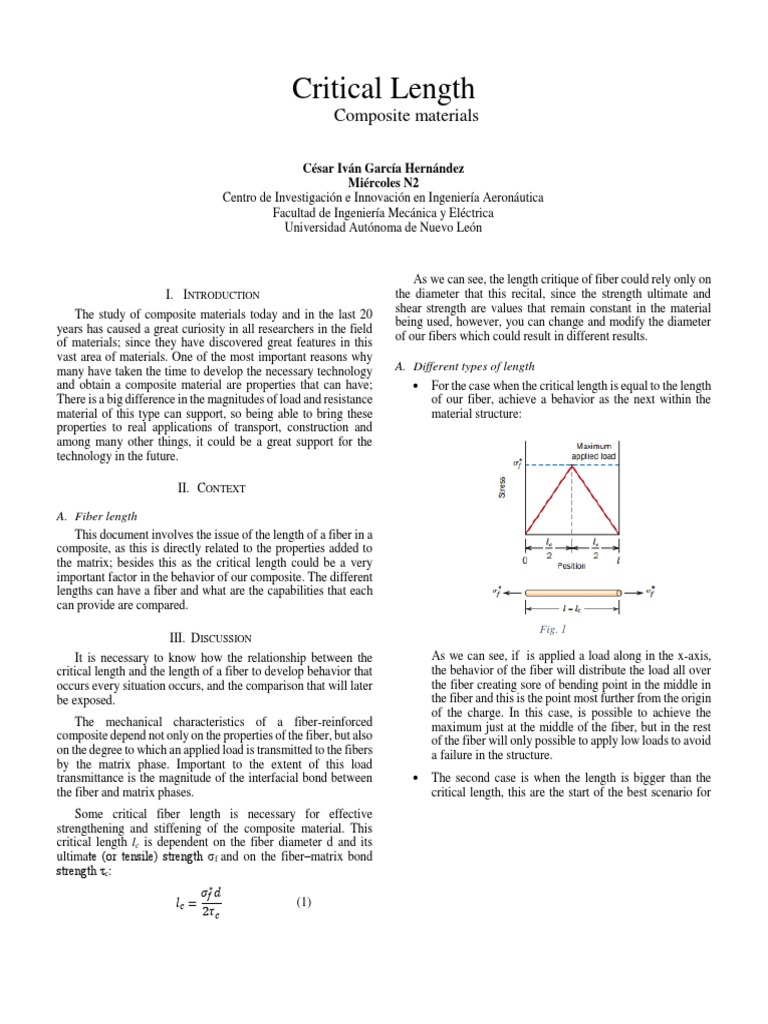Critical Length | PDF | Strength Of Materials | Composite Material