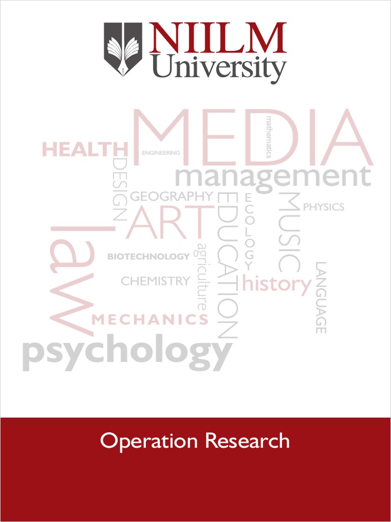 Operation Research Pdf Mathematical Optimization Linear Programming