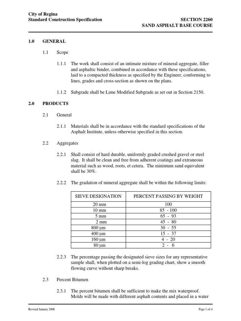 Sand Asphalt Base Course 2260 | PDF | Asphalt | Construction Aggregate