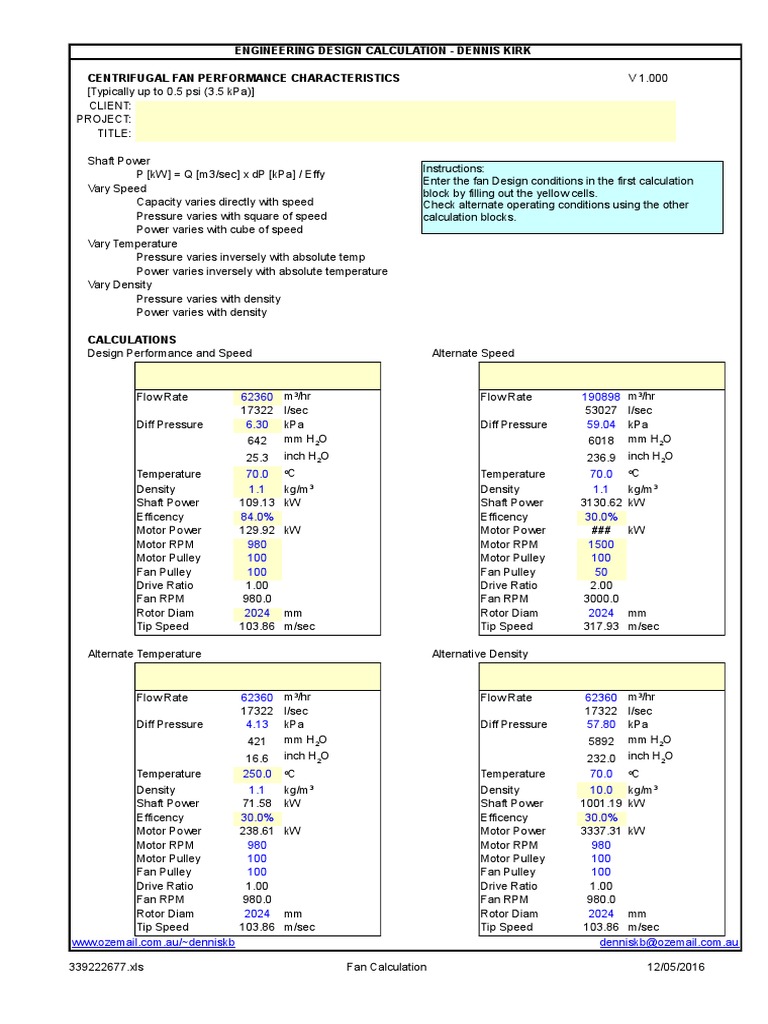 Fan Calculation | PDF