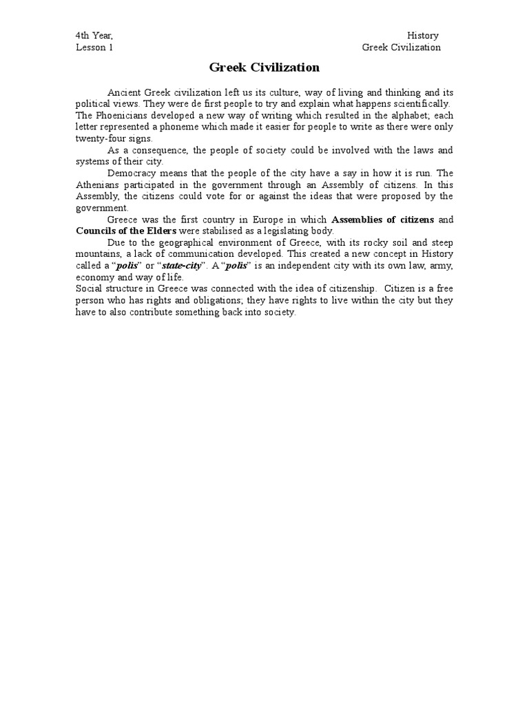 Greek Civilization: Democracy and Society | PDF | Citizenship | Ancient ...