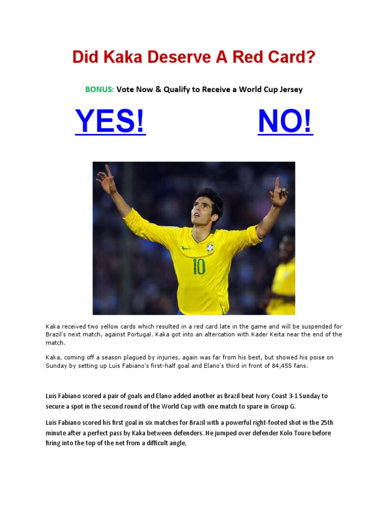 Did Kaka Deserve A Red Card | PDF | Association Football | Sports
