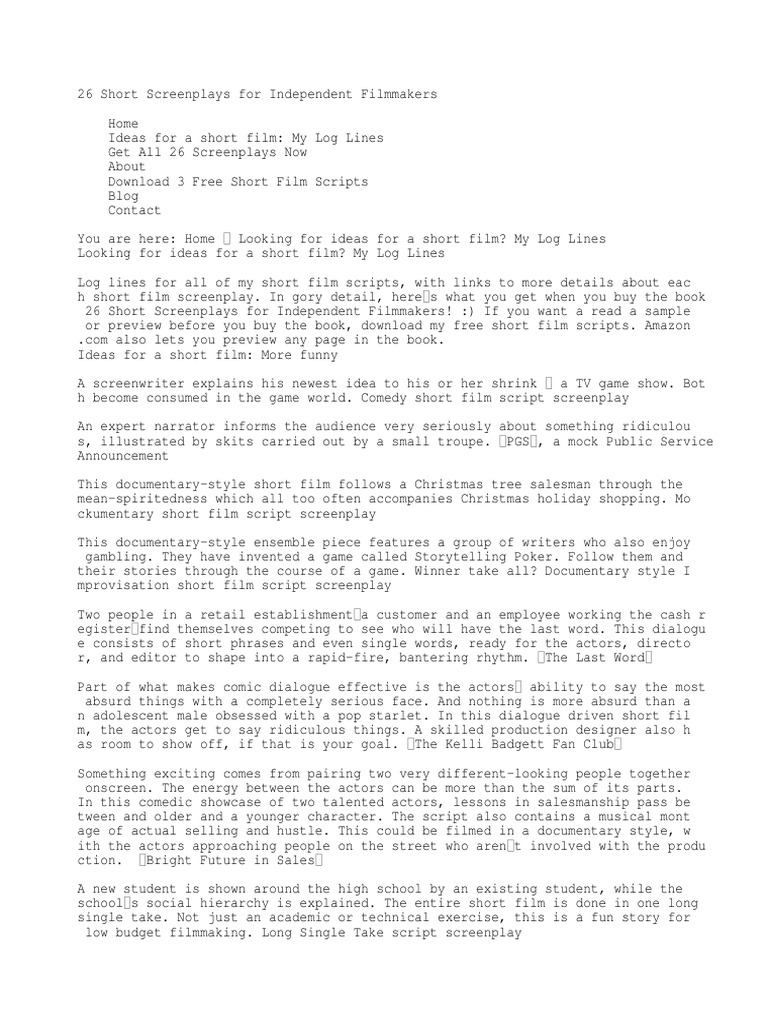 Ideas | PDF | Screenplay | Filmmaking