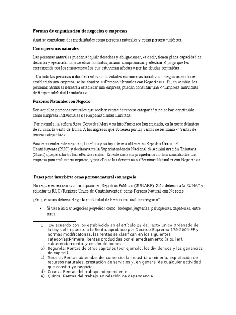 Formas de Organización de Negocios | PDF | Compañía de responsabilidad ...
