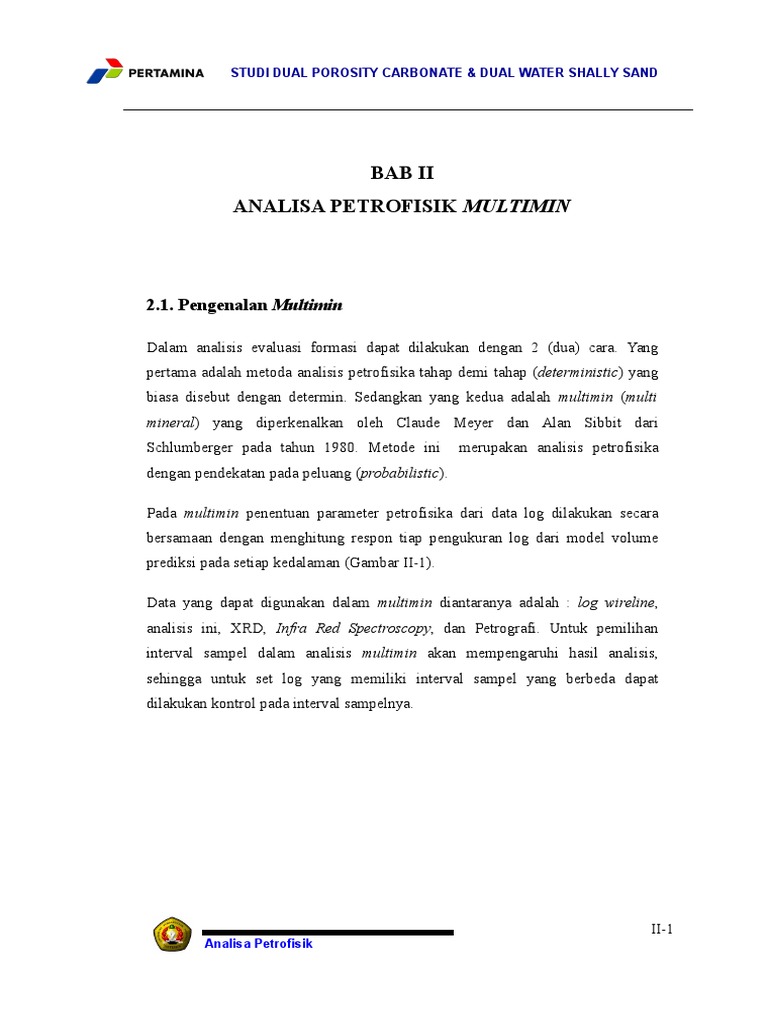 Analisis Petrofisika Metode Multimin | PDF | Teknologi & Rekayasa