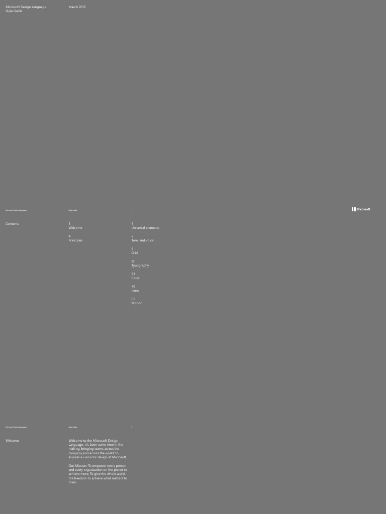 Microsoft Design Language 1603 | PDF | Icon (Computing) | Motion (Physics)