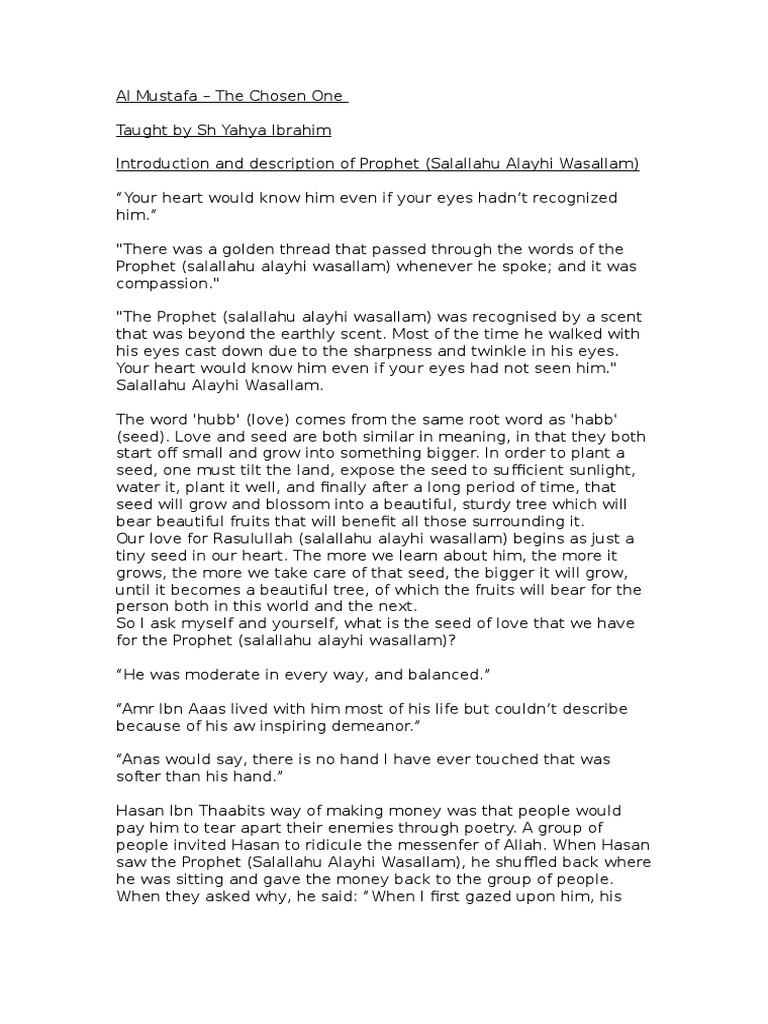 Al Mustafa - The Chosen One | PDF | Muhammad | Prophets And Messengers ...