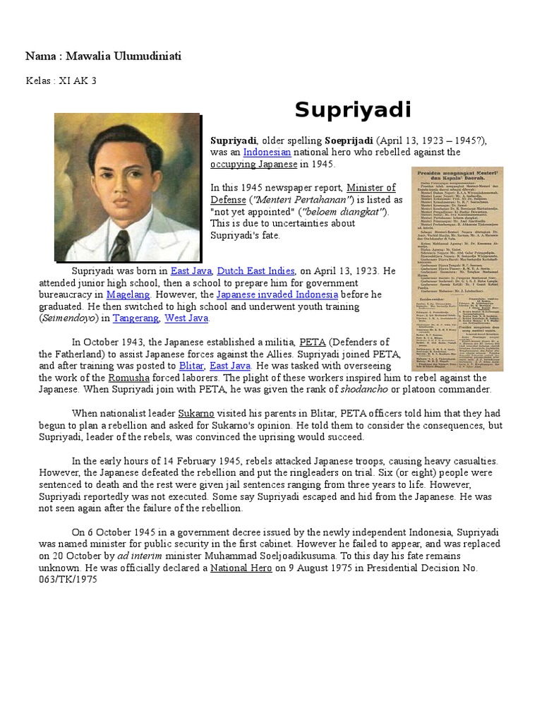 Supriyadi: Nama: Mawalia Ulumudiniati | PDF