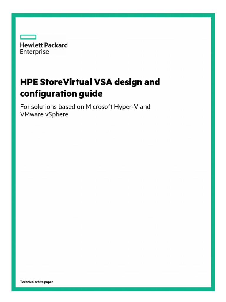 HP StoreVirtual VSA Design and Configuration Guide | PDF | Solid State Drive | Replication ...