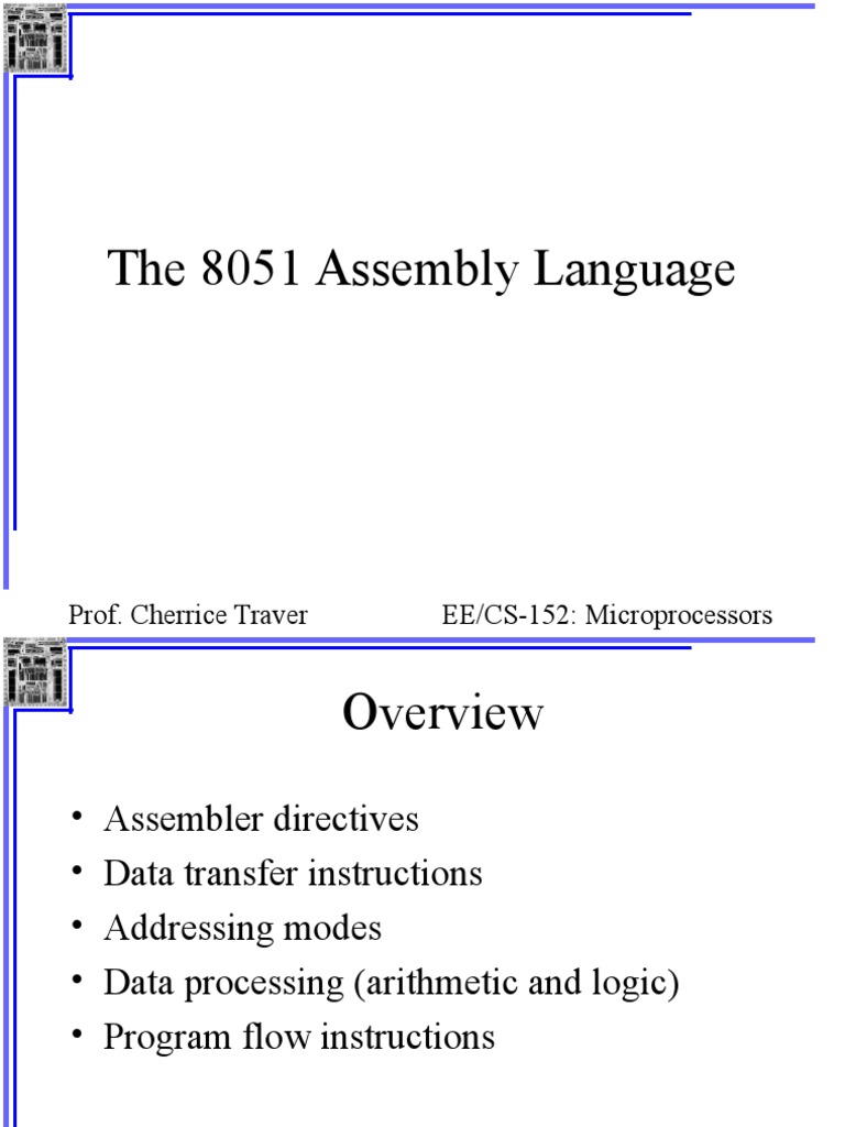 8051 Microprocessor Assembly Guide | PDF | Assembly Language | Central Processing Unit