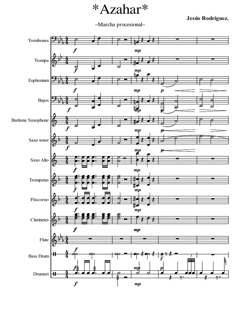 Marcha Procesional Jesús Rodríguez.: Trombones | PDF | Tenor Saxophone | Music Production