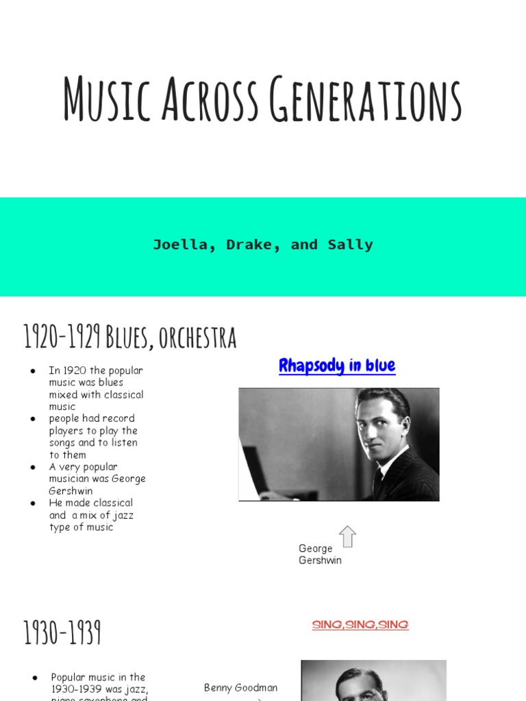 Music Across Generations Presentation | PDF | Country Music | Blues