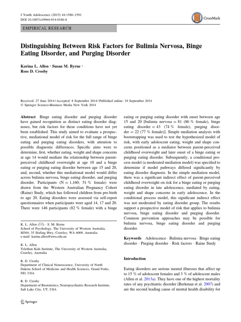 Article of Eating Disorders | PDF | Binge Eating Disorder | Eating Disorder