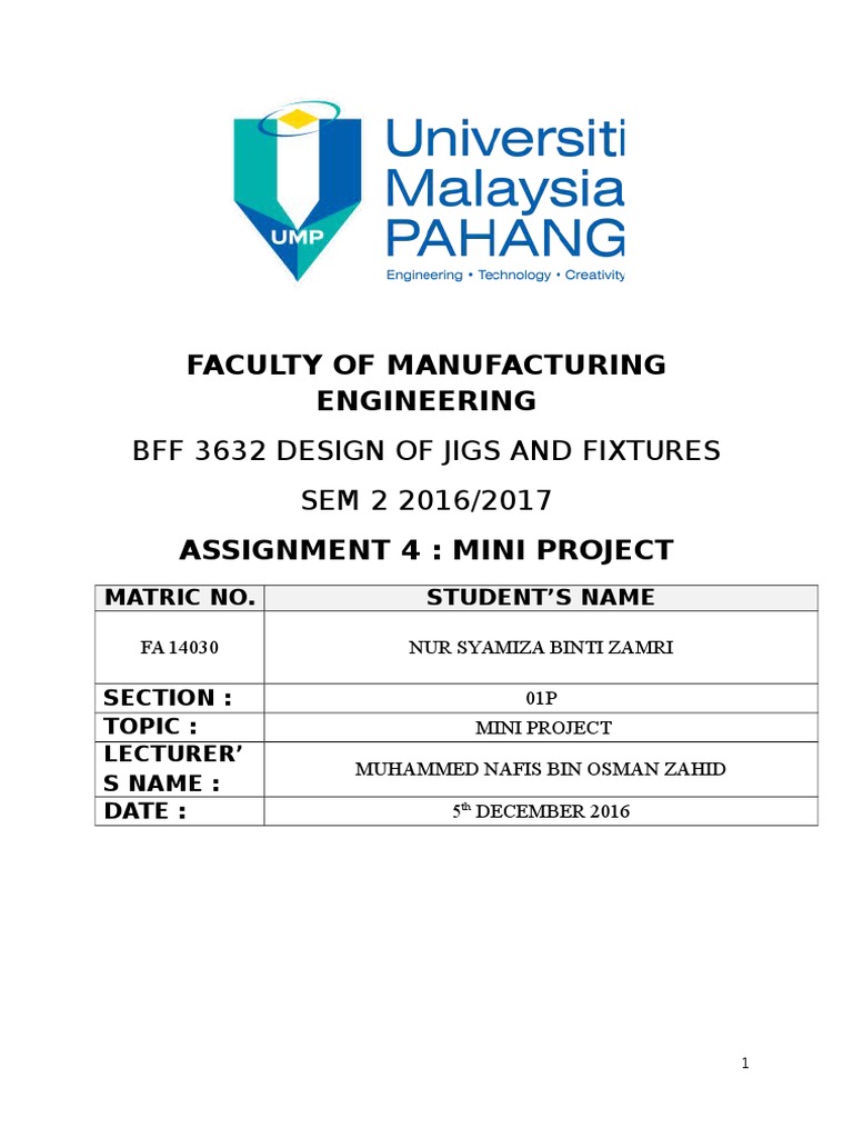 Mini Project JIgs&Fixtures Box Jig | PDF | Drilling | Production And ...