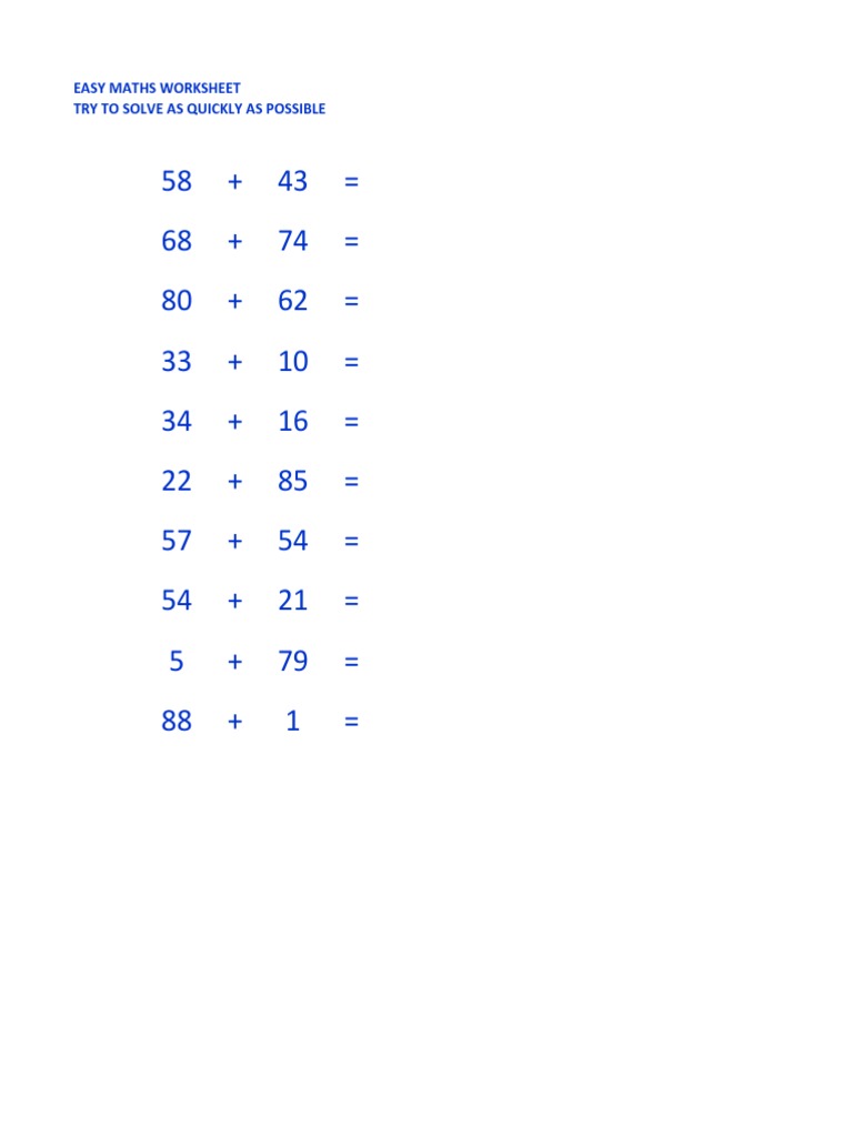 Learn Maths Sum Worksheet 02 | PDF