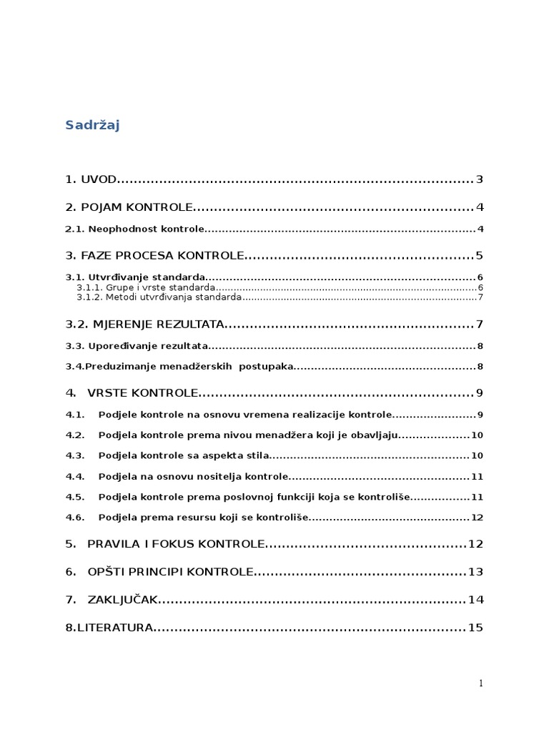 Kontrola Menadzment | PDF