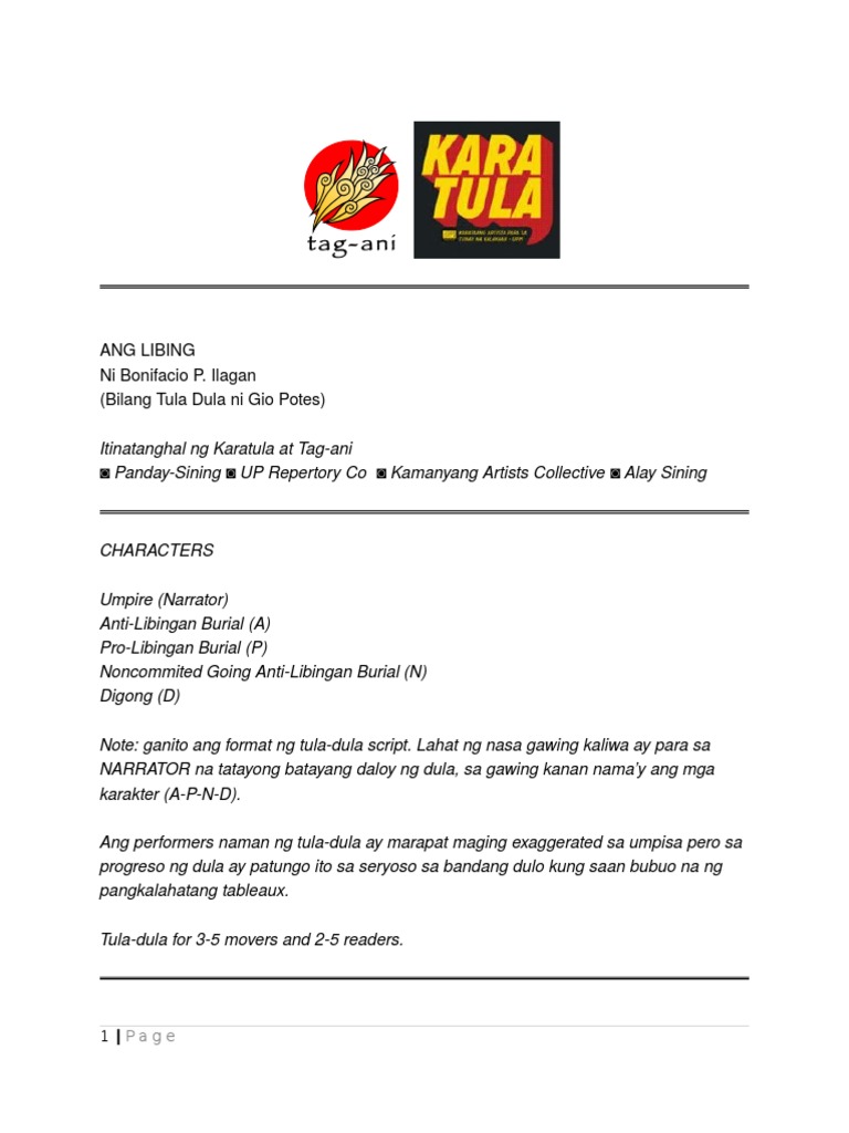 ANG LIBING - Tula Dula Version | PDF