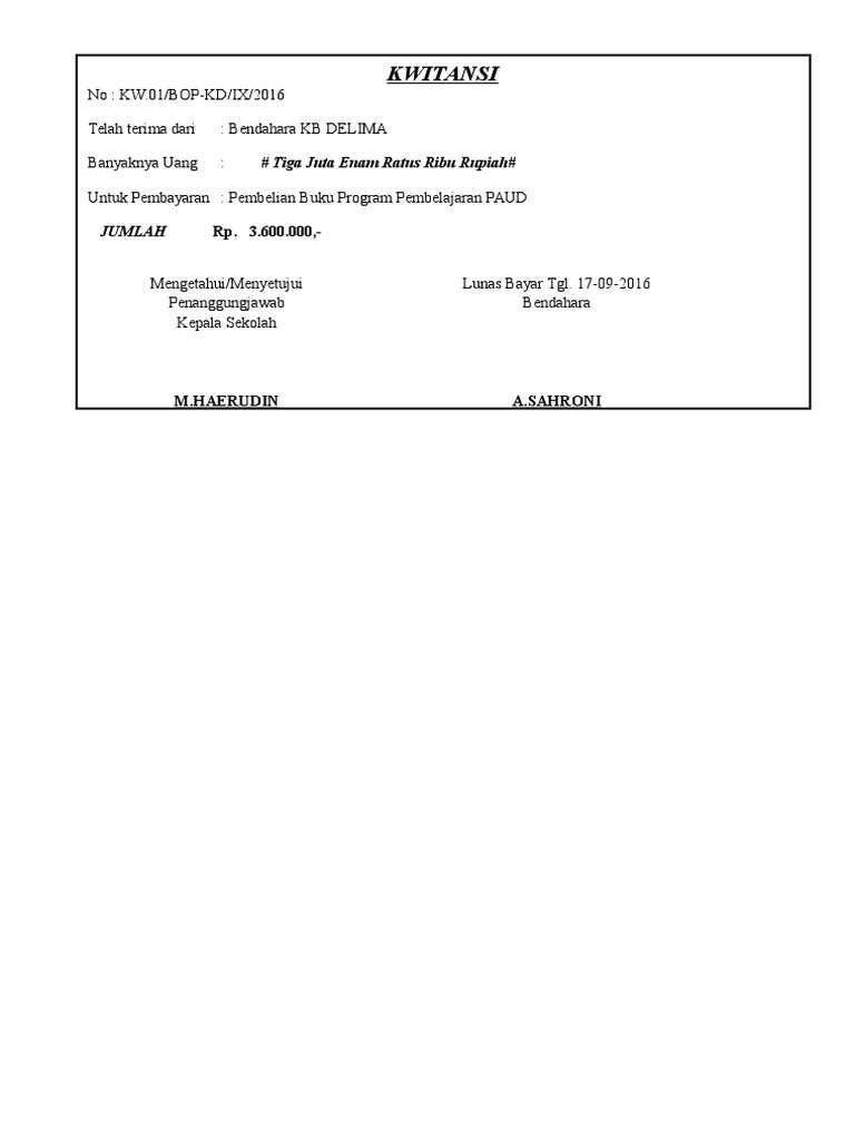 Kwitansi Print | PDF