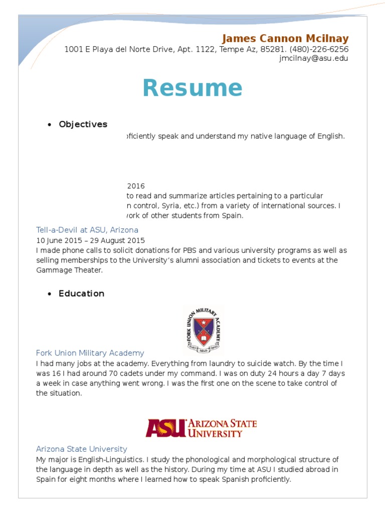Thenew Resume | PDF | Arizona State University