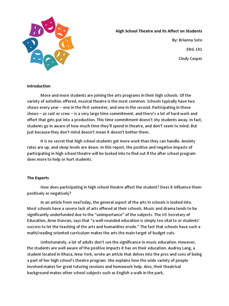 Impact of High School Theatre on Students | PDF | Anxiety | Psychology