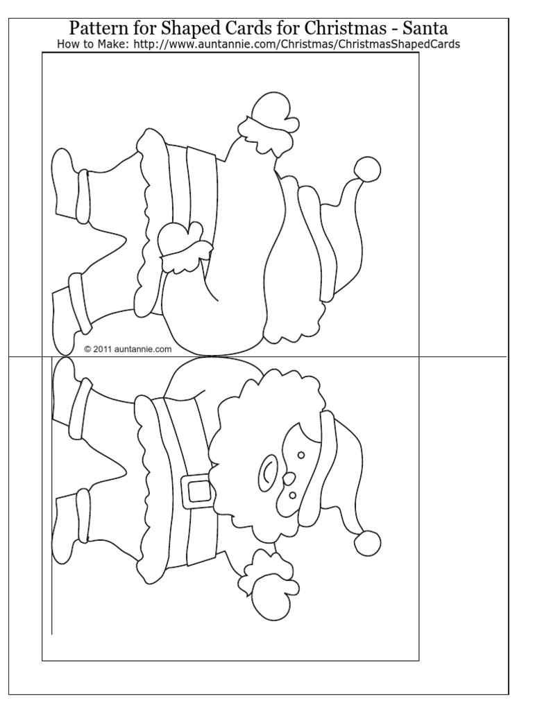 Pattern For Shaped Cards For Christmas - Santa | PDF