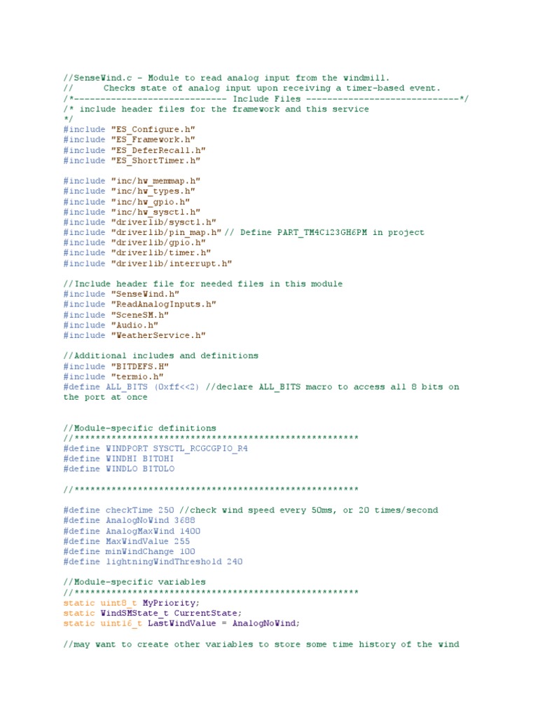 Sensewind Cfile | PDF | Electrical Engineering | Software Engineering