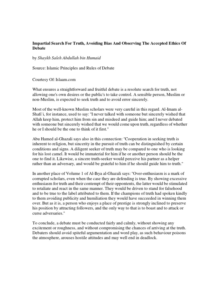 Ethics of Debate | PDF