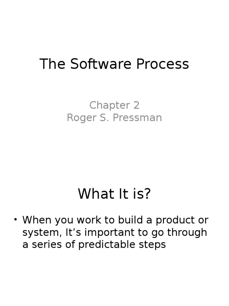 Chapter 2 The Software Process. Pressman | PDF | Software Prototyping ...