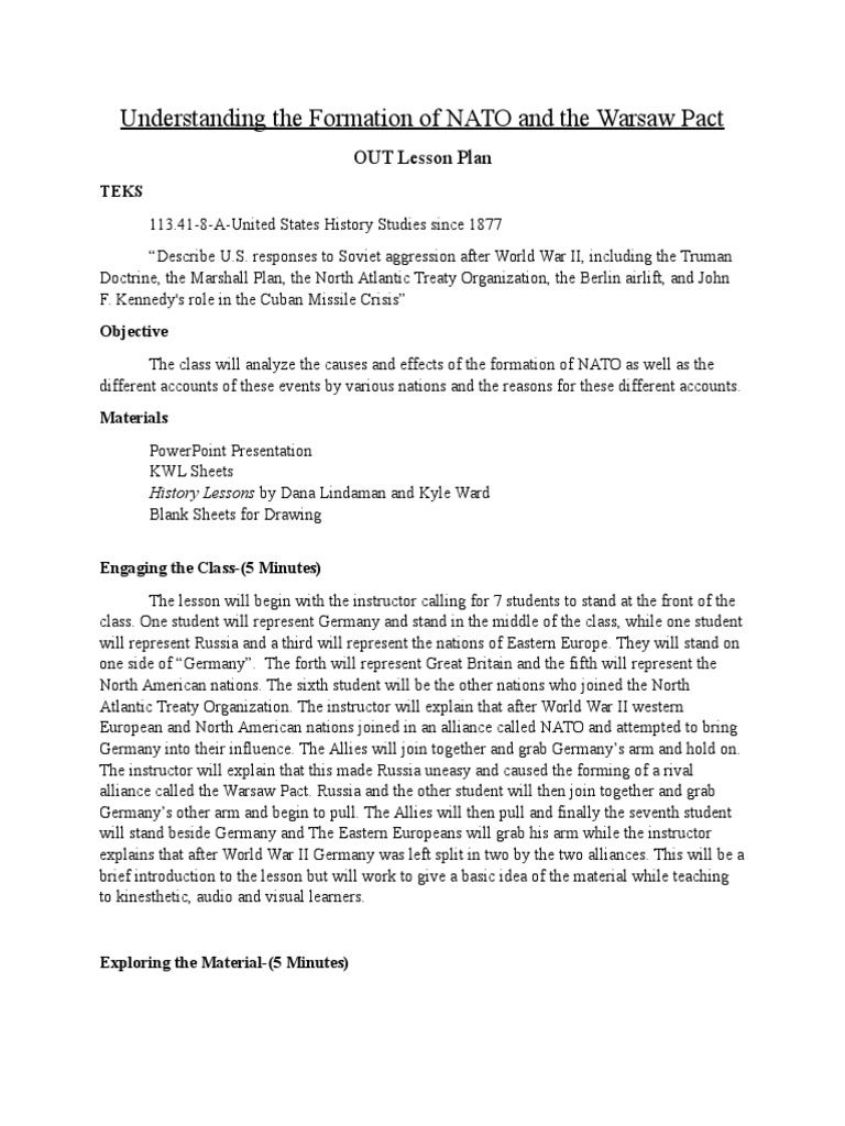 Understanding The Formation of Nato and The Warsaw Pact | PDF | Nato ...