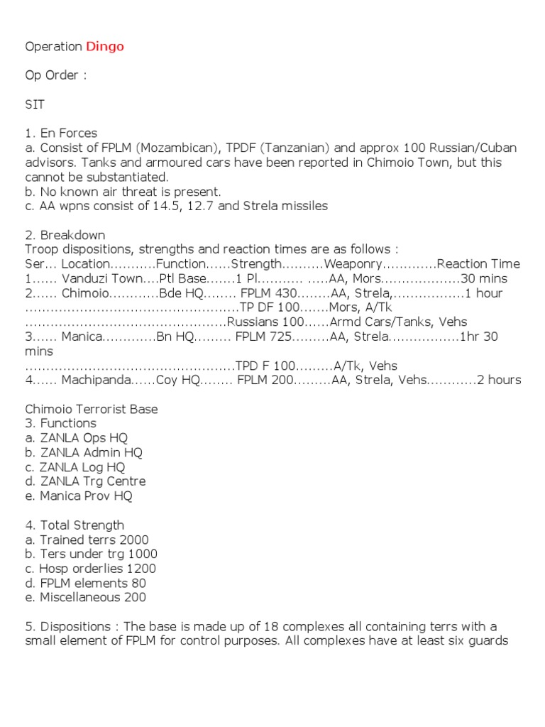 Operation Dingo PDF | PDF | Military Science | Military