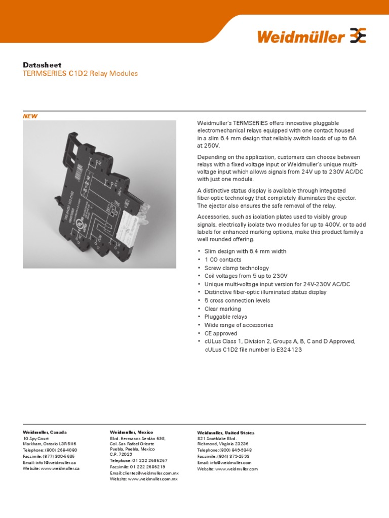 LIT1424 TERMSeries C1D2 Datasheet v5 | PDF | Relay | Direct Current