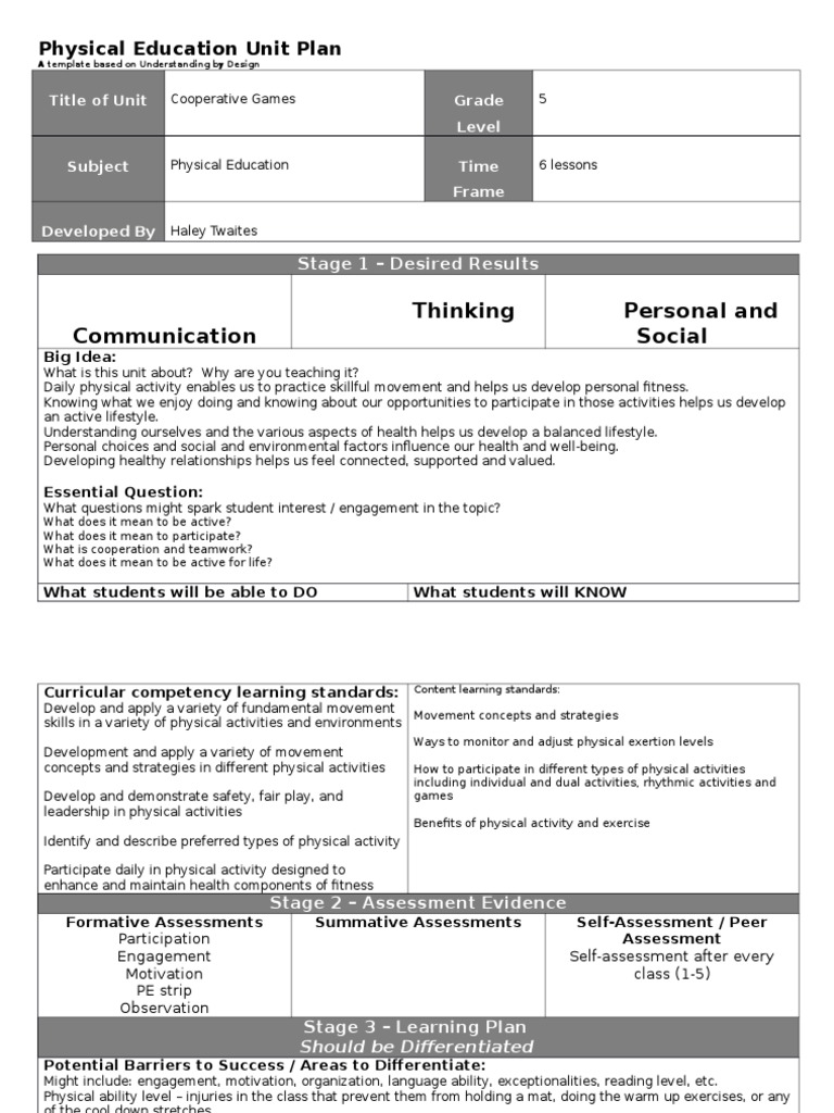 Pe - Cooperative Games | PDF | Physical Education | Behavior Modification