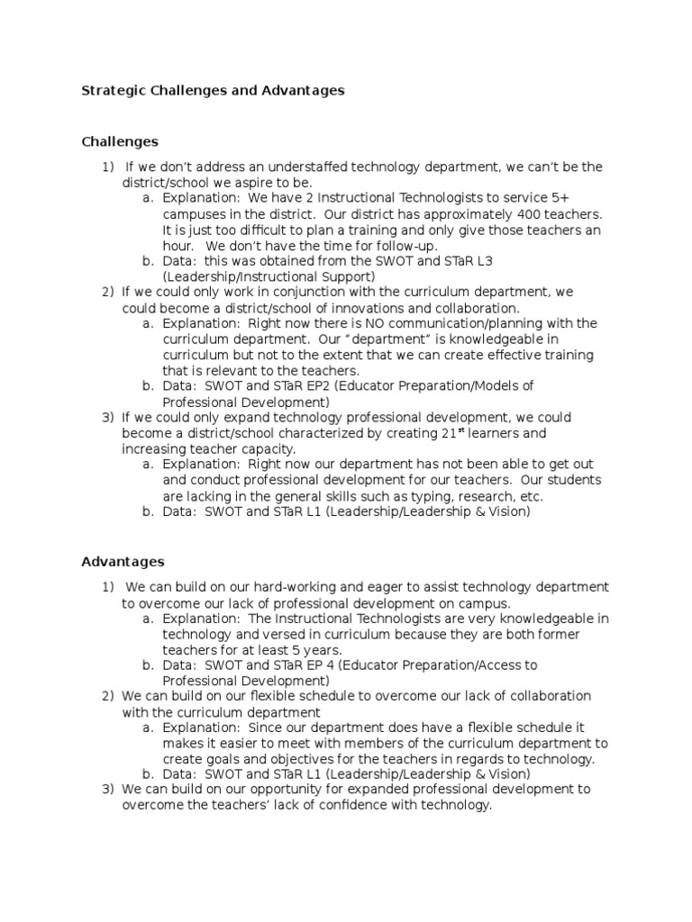 Strategic Challenges/Advantages | PDF | Business