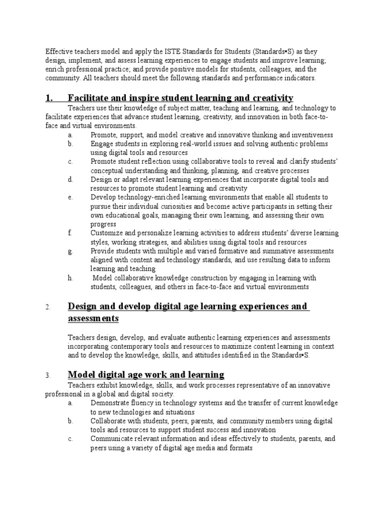 Teaching Standards | PDF | Creativity | Collaboration