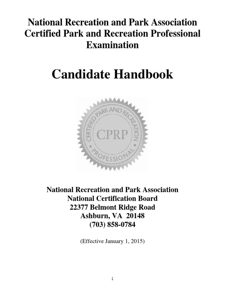 CPRP Candidate Handbook | PDF | Identity Document | Americans With ...