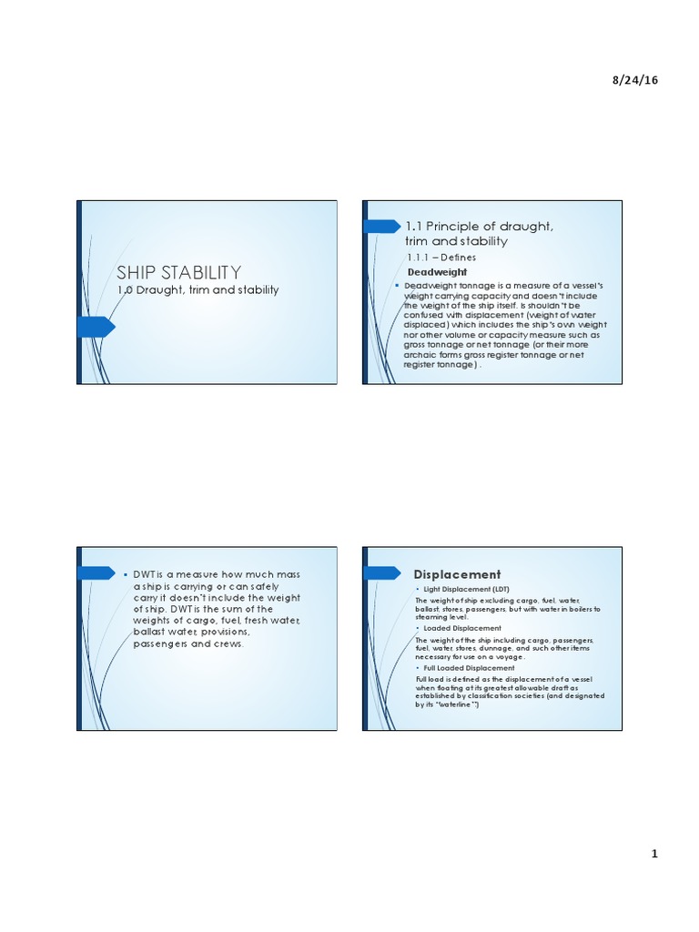 Lesson 1 - Ship Stability | PDF