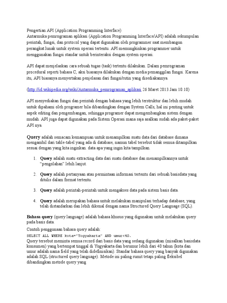 Pengertian API | PDF
