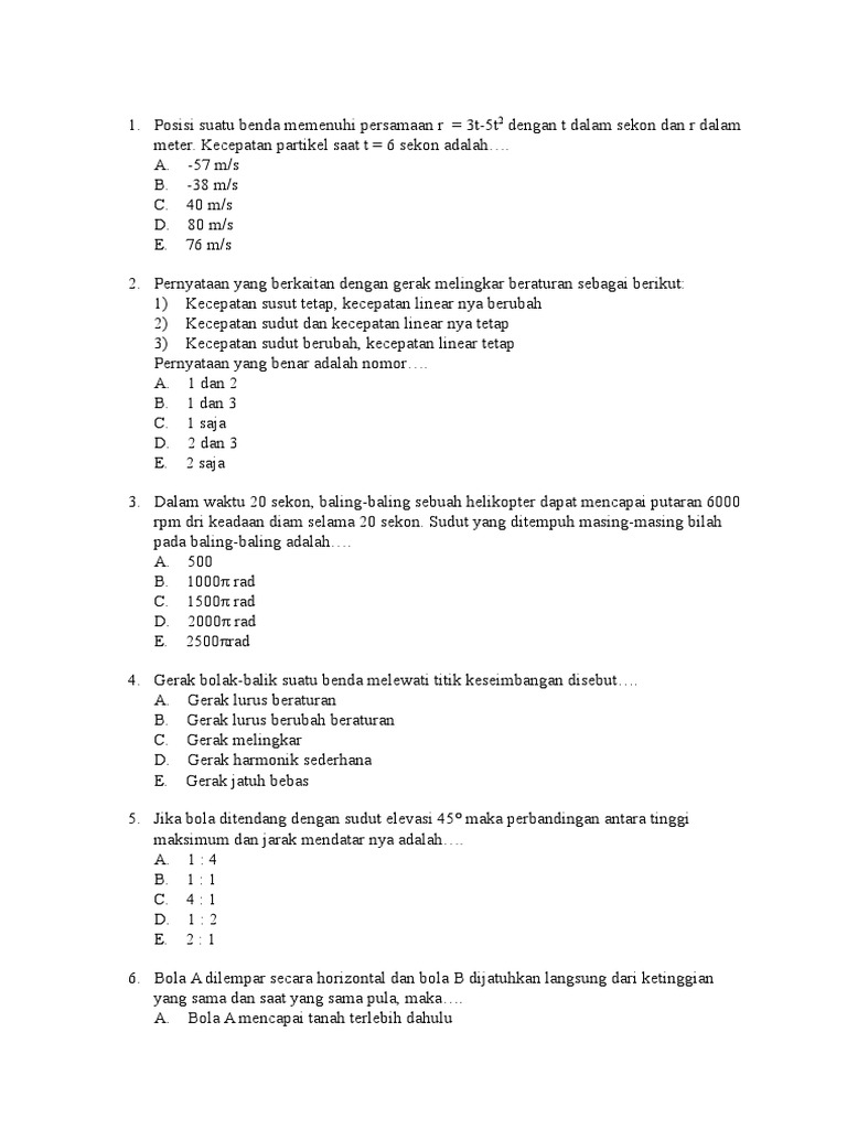 Latihan Soal Ulangan Umum | PDF