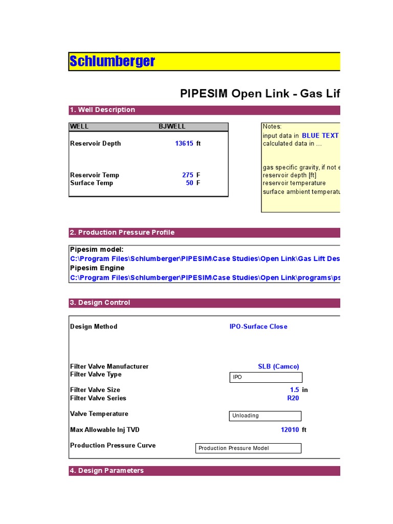 Schlumberger: PIPESIM Open Link - Gas Lift Design & Diagnostics | PDF