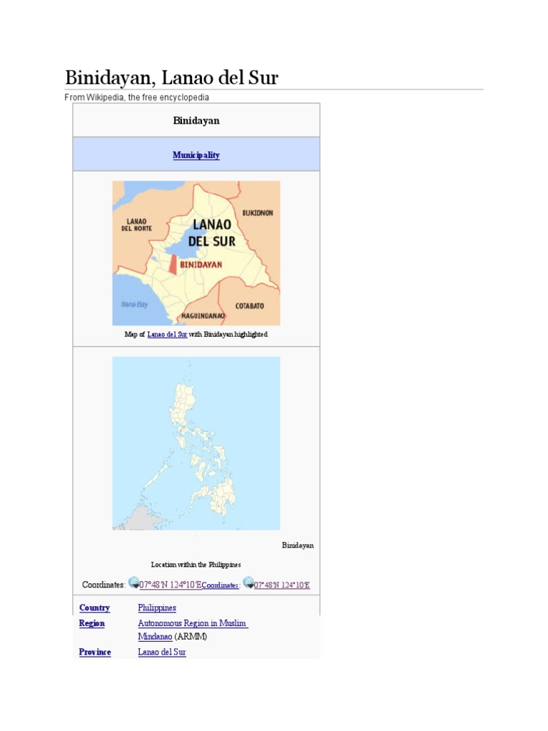 Binidayan Lanao Del Sur | PDF
