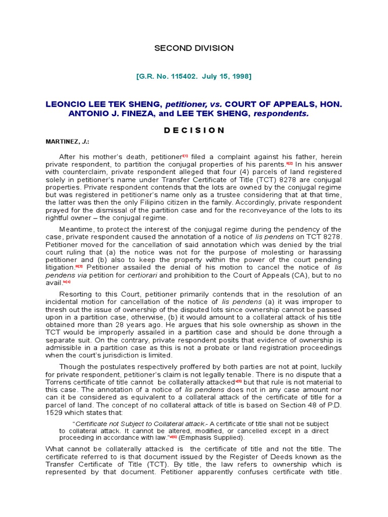 Collateral Attack on Title in Partition Case | PDF | Summary Judgment ...