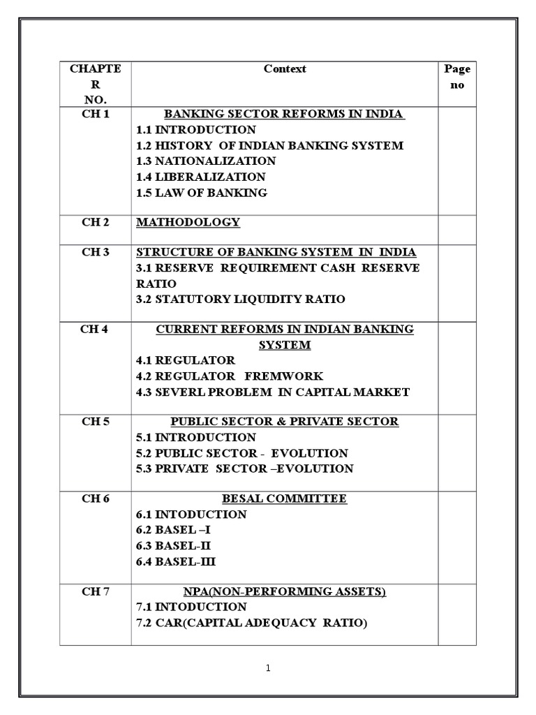 Banking Sector Reforms in India | PDF | Performance Indicator | Reserve ...
